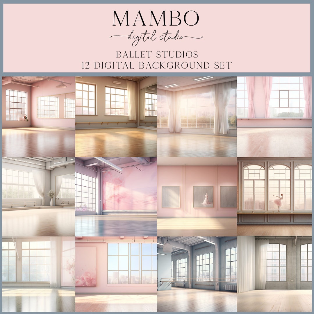 Ballet Studios Digital Backdrop Set, Photoshop Digital Background ...