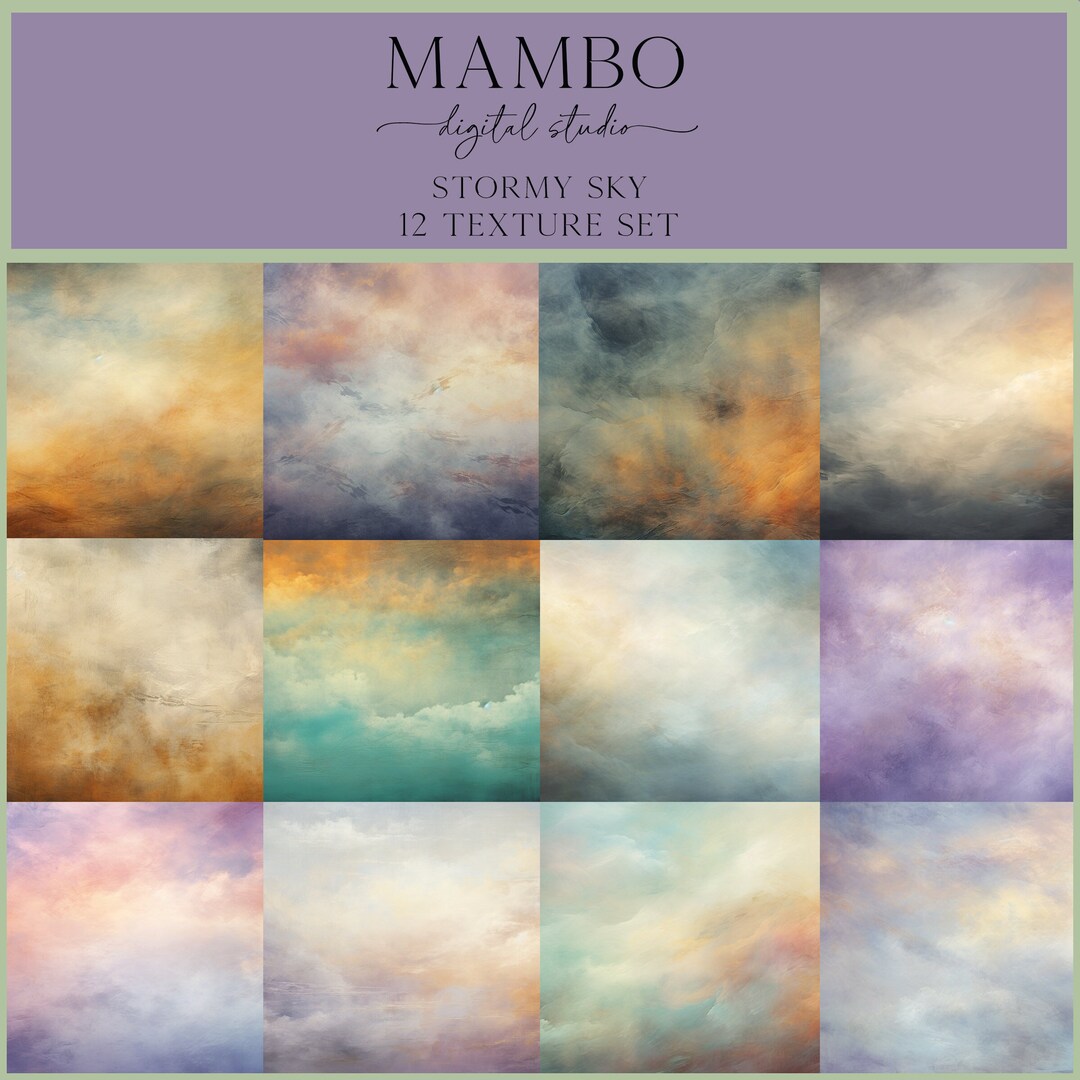 Stormy Sky Photoshop Texture Set, Photoshop Textures, Digital Overlay ...
