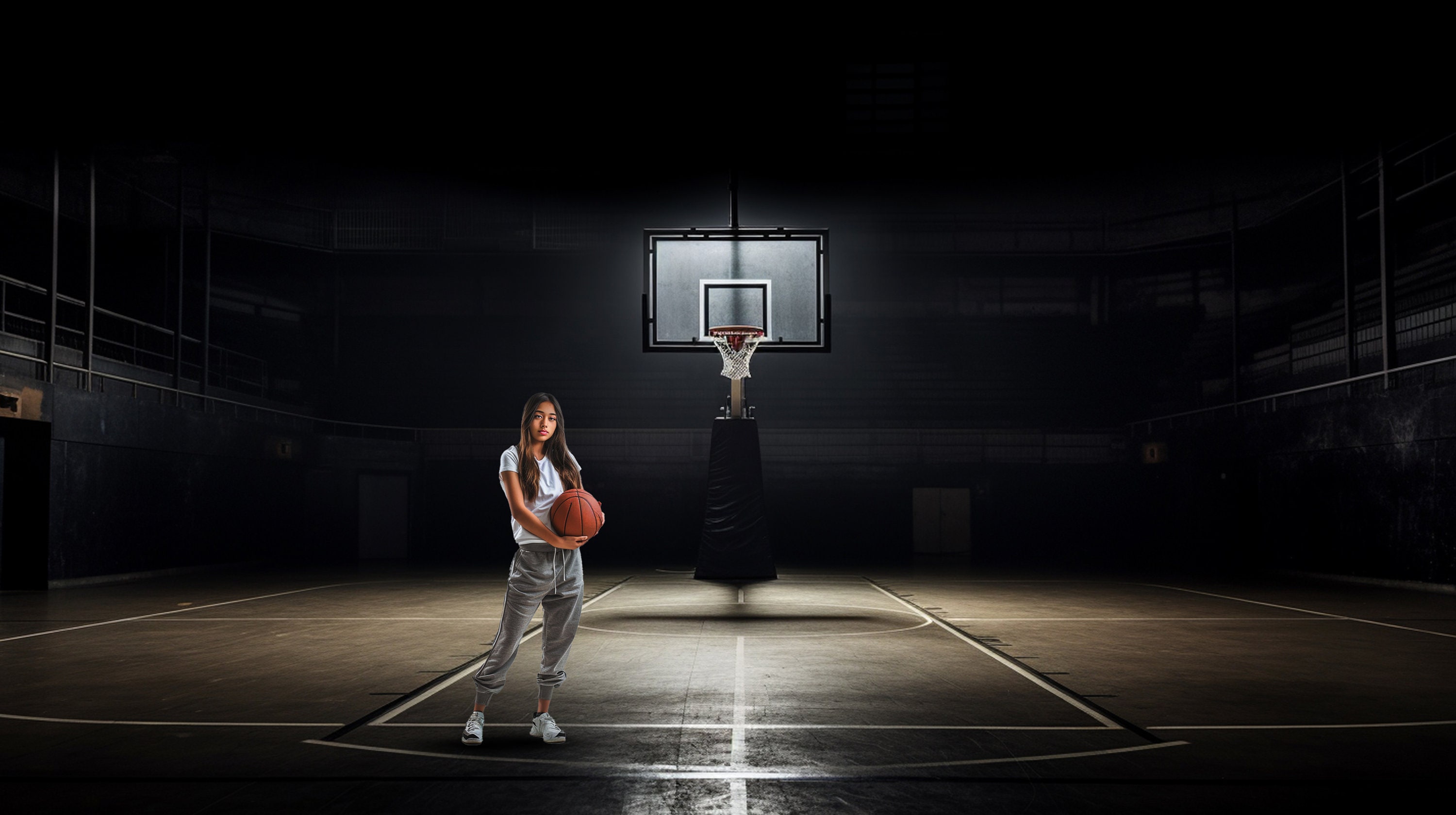 Dark Basketball Gyms Digital Backdrop Set, Photoshop Background ...
