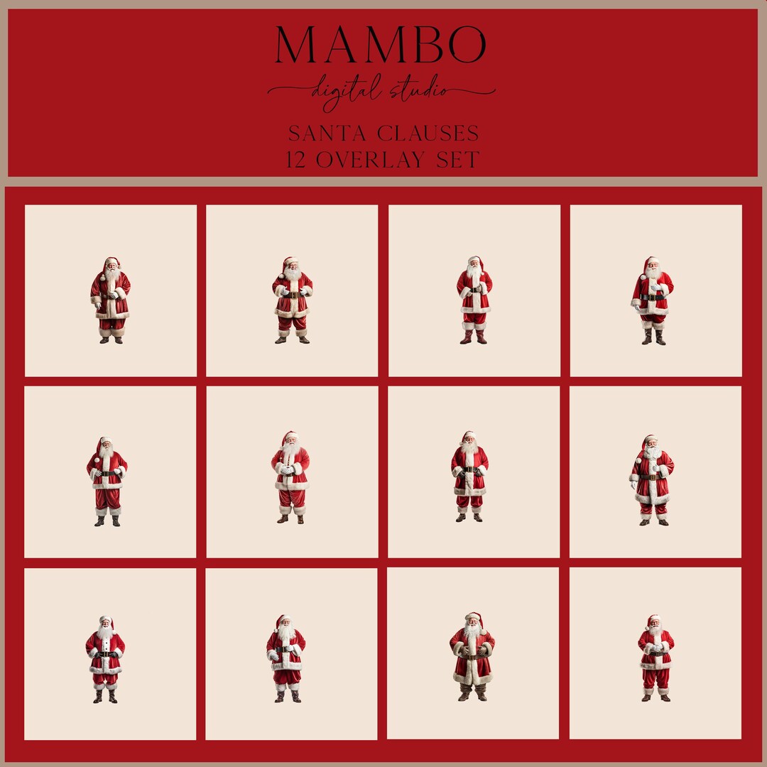 Santa Clause, Christmas Photoshop Overlay Set, Photoshop Overlays ...