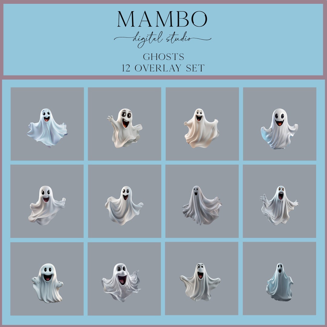 Ghost Halloween Photoshop Overlay Set, Photoshop Overlays, Digital ...