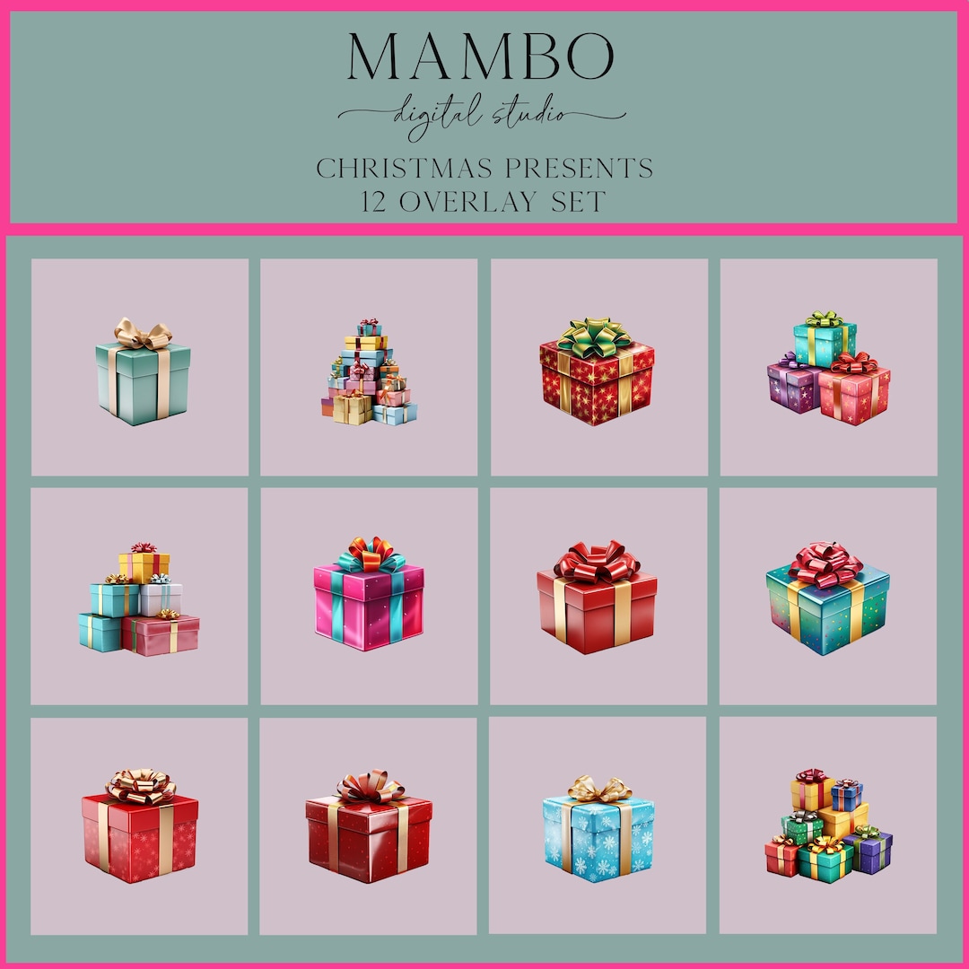 Christmas Presents, Photoshop Overlay Set, Photoshop Overlays, Digital ...
