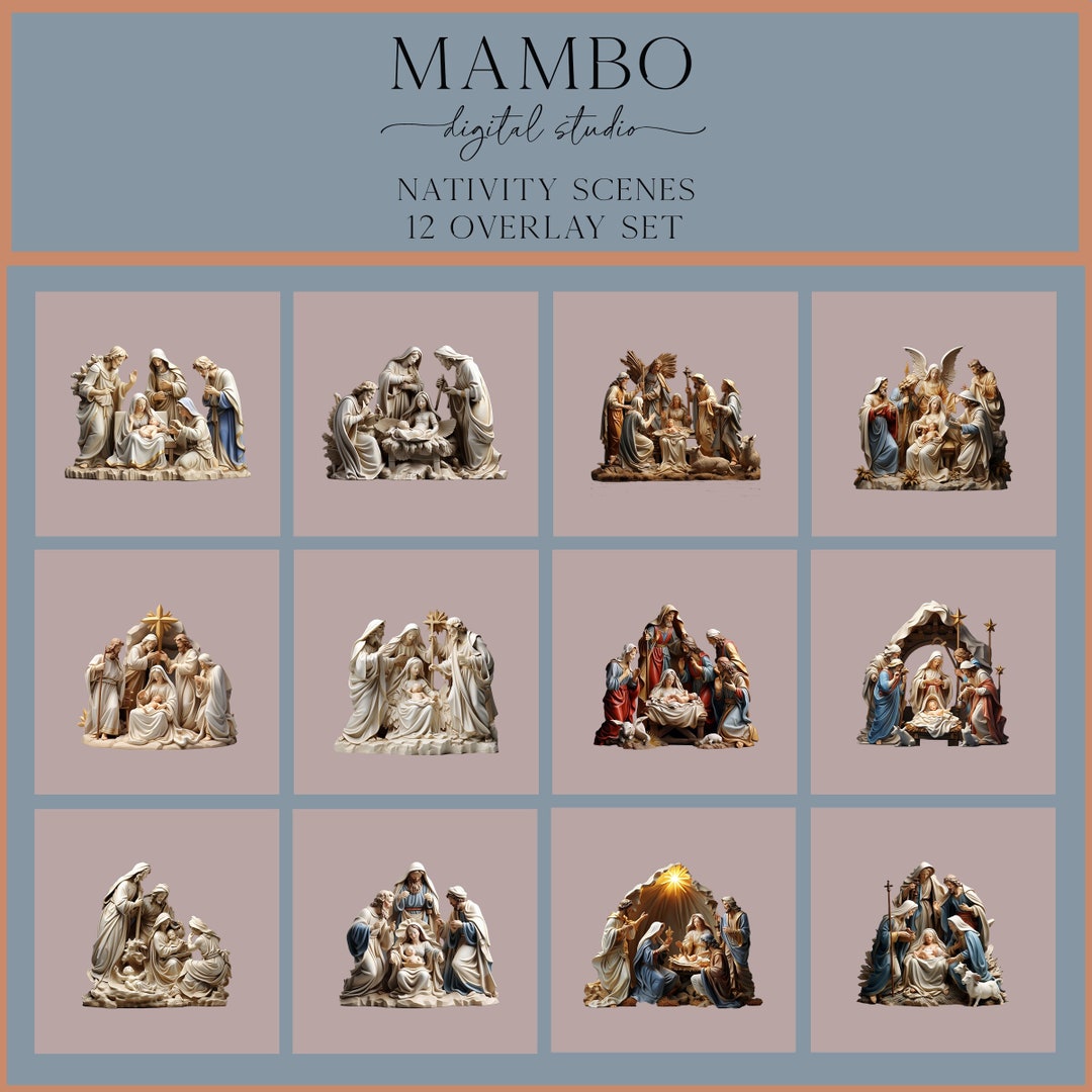 Christmas Nativity Scenes, Photoshop Overlay Set, Photoshop Overlays ...