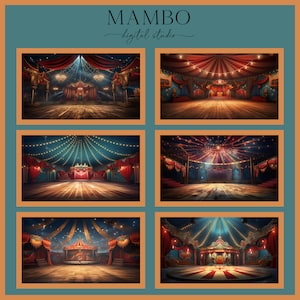 Circus Stages Digital Backdrop Set, Photoshop Background, Digital ...