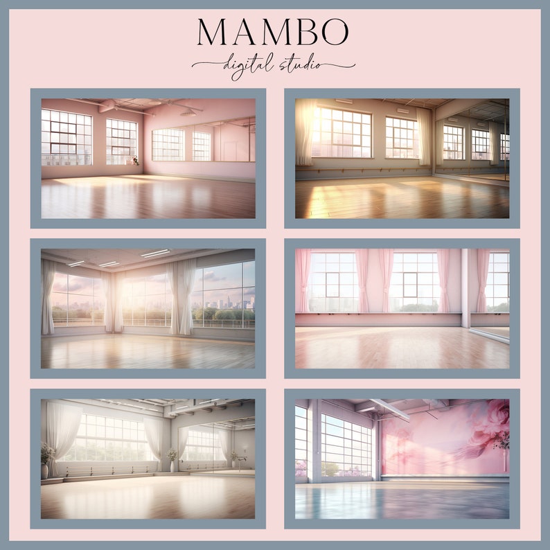 Ballet Studios Digital Backdrop Set, Photoshop Digital Background ...