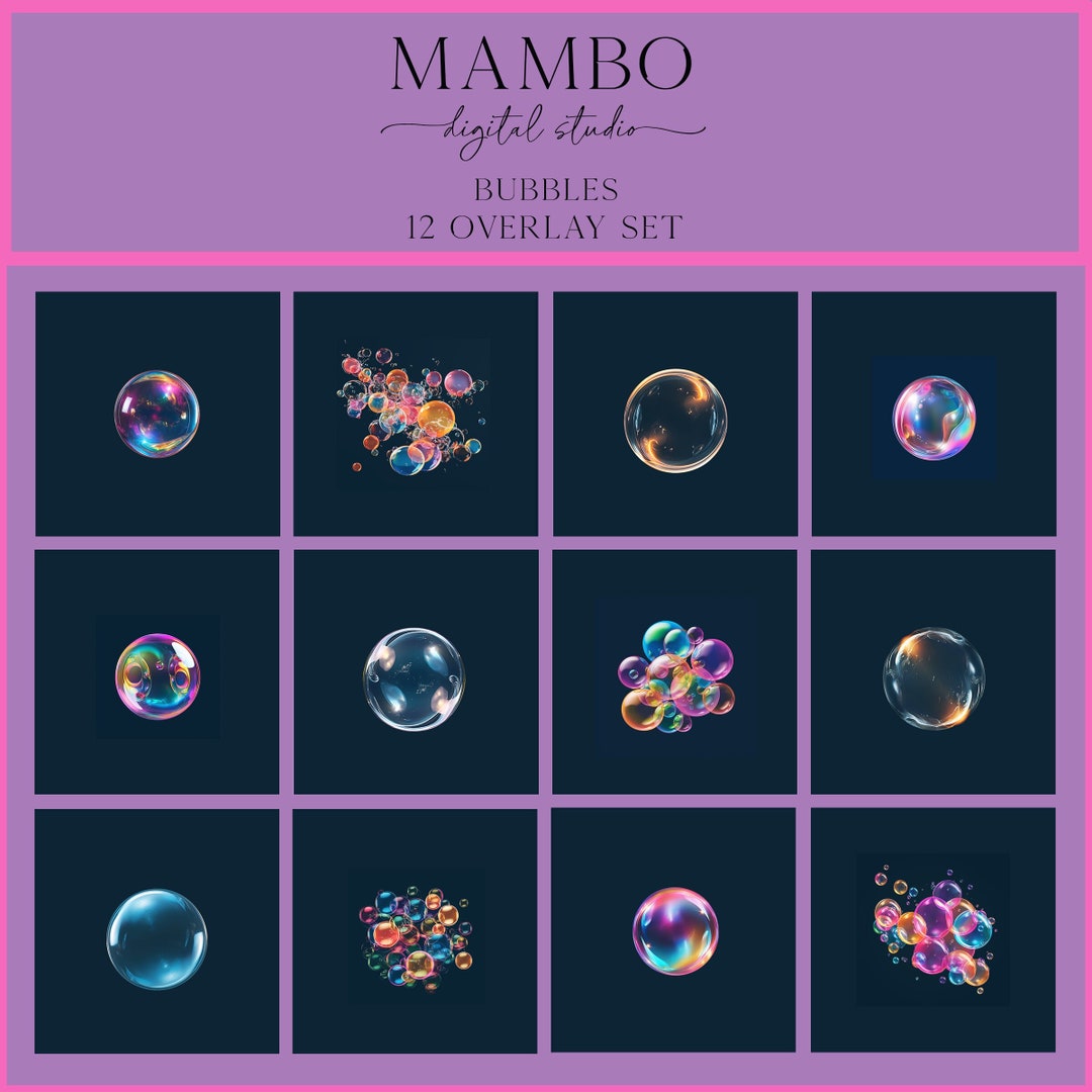 Bubbles Photoshop Overlay Set, Photoshop Overlays, Digital Overlay ...