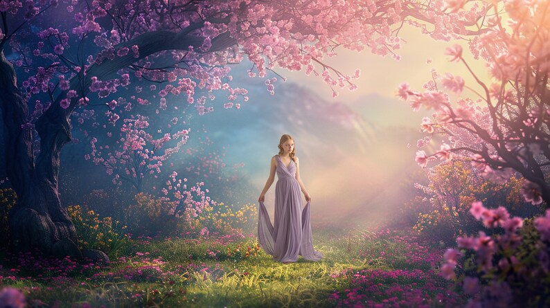 Spring Fantasy Scenes Digital Backdrop Set, Photoshop Background ...