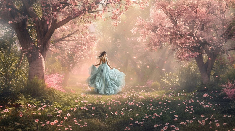 Spring Forest Scenes Digital Backdrop Set, Photoshop Background ...