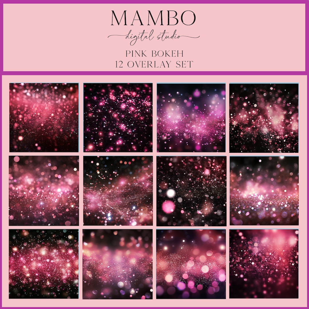 Pink Bokeh Photoshop Overlay Set, Photoshop Overlays, Digital Overlay ...