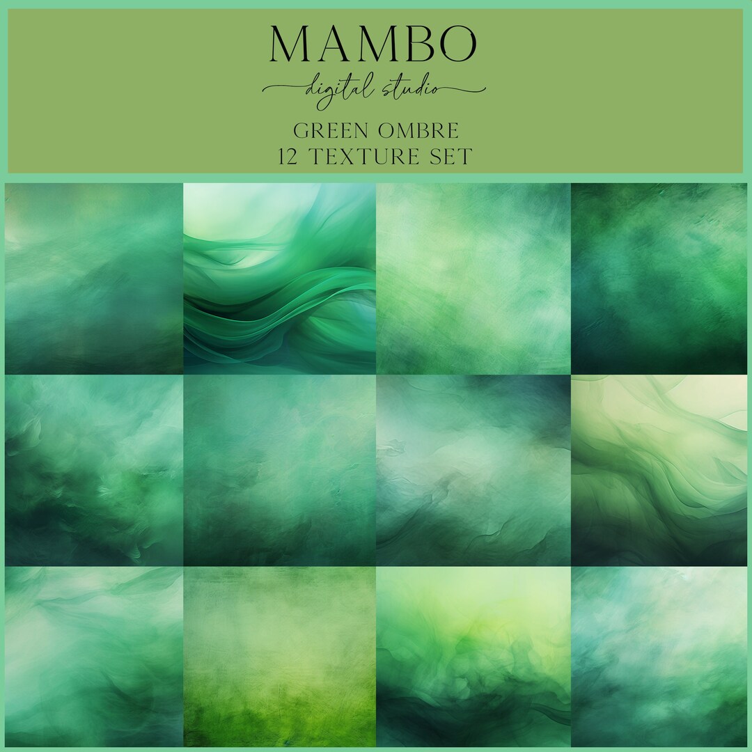 Green Ombre Photoshop Texture Set, Photoshop Textures, Digital Overlay ...