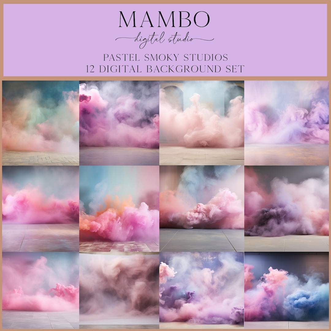 Pastel Smoky Studios Digital Backdrop Set, Photoshop Background ...