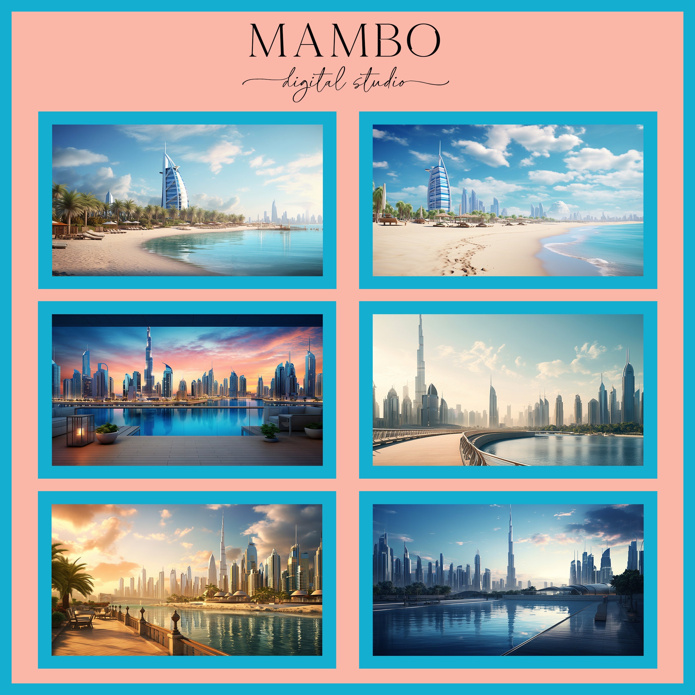Dubai UAE Digital Backdrop Set, Photoshop Background, Digital ...