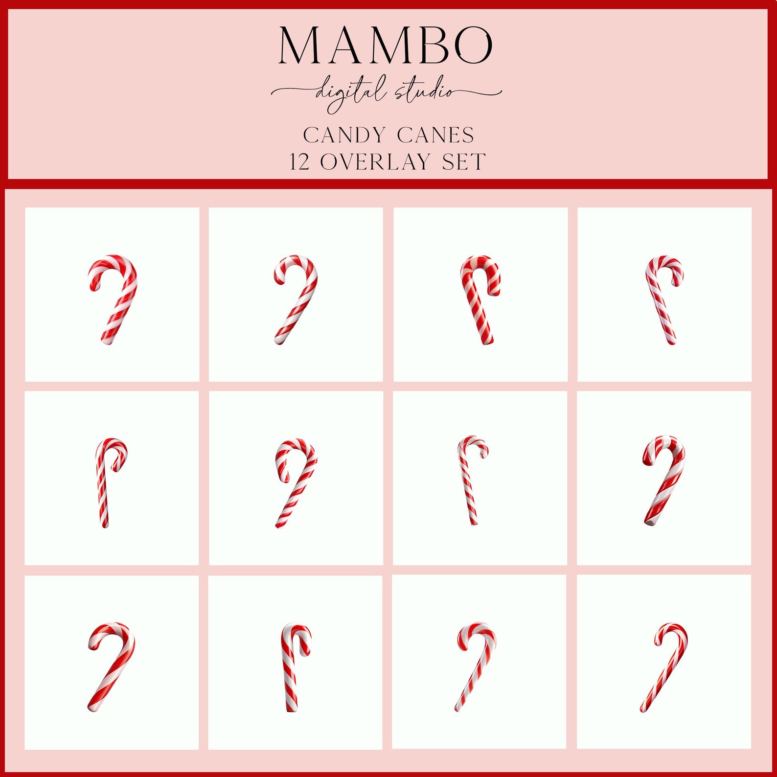 Candy Canes, Christmas Photoshop Overlay Set, Photoshop Overlays ...