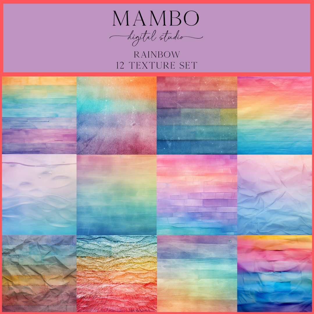 Rainbow Photoshop Texture Set, Photoshop Textures, Digital Overlay ...