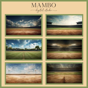 Baseball Field Digital Backdrop Set, Photoshop Background, Digital ...