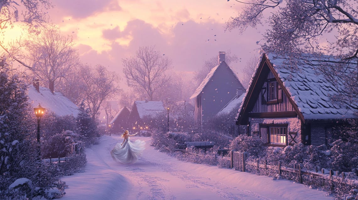 Winter Village Scenes Digital Backdrop Set, Photoshop Background ...