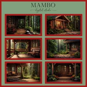 Log Cabins Digital Backdrop Set, Photoshop Digital Background, Portrait ...