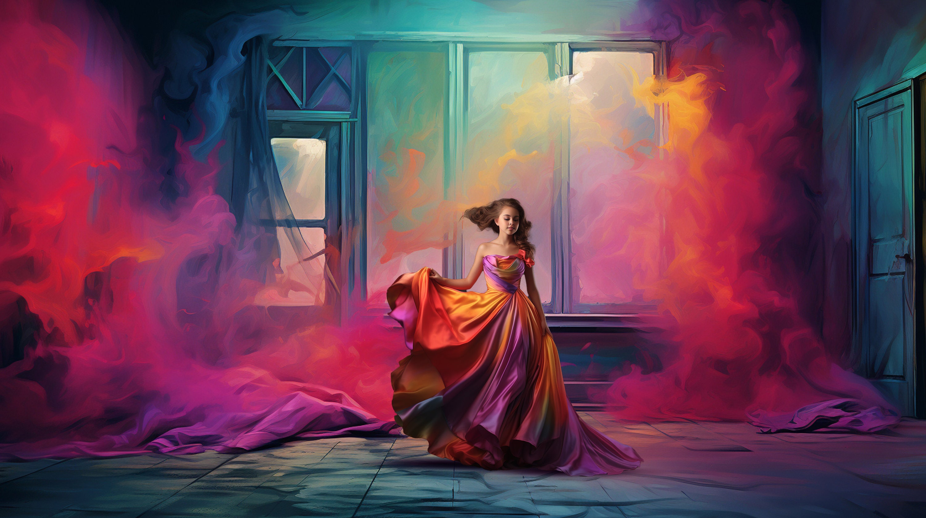 Expressionism Art Studios Digital Backdrop Set, Photoshop Background ...