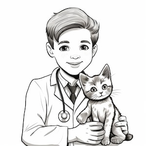 8 Vet Themed Colouring Pages for Kids - Etsy