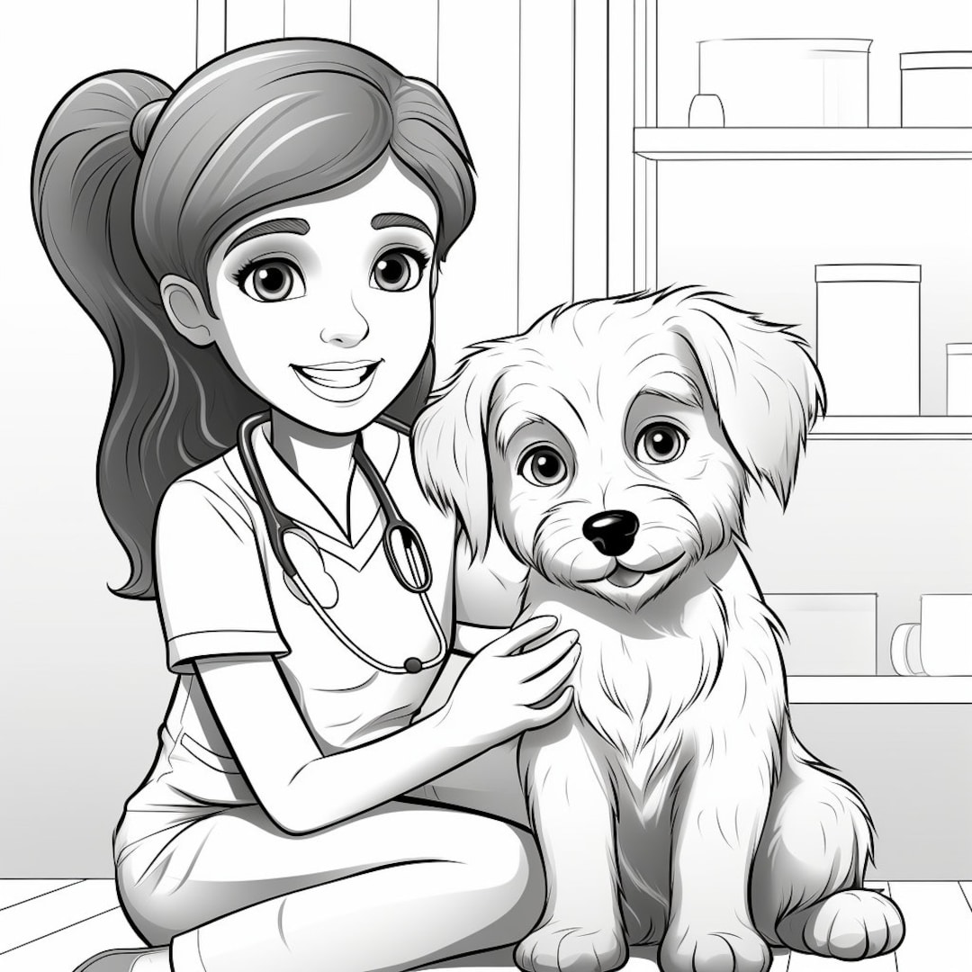 8 Vet Themed Colouring Pages for Kids - Etsy