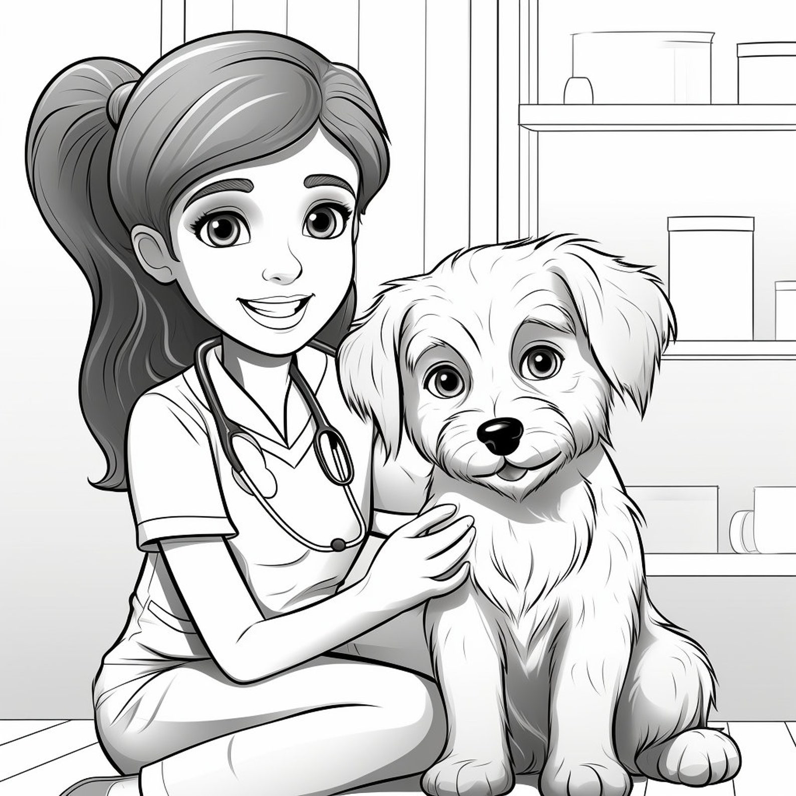 8 Vet Themed Colouring Pages for Kids - Etsy