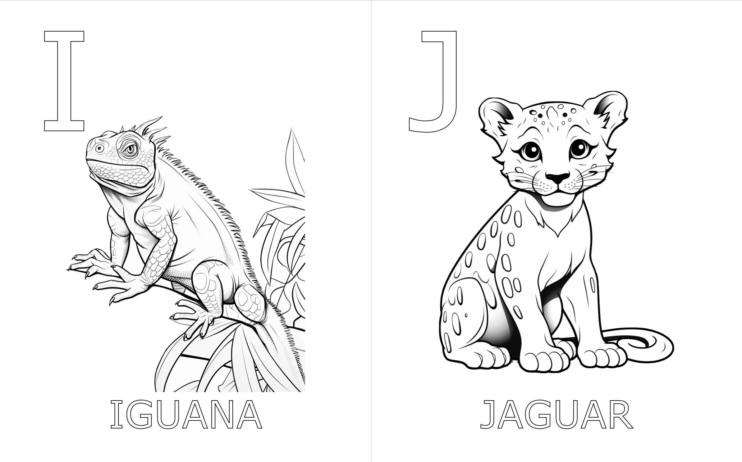Animal Alphabet 26 Colouring Pages - Etsy