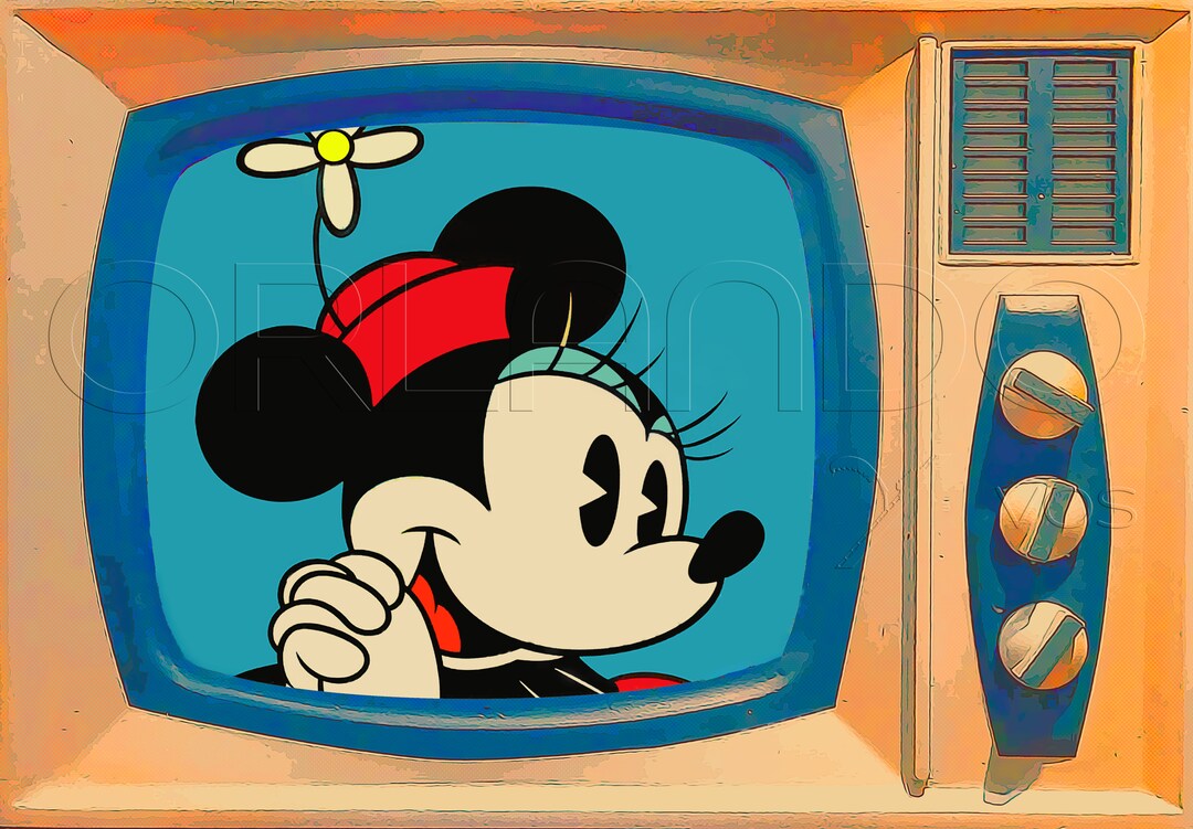 Printable Minnie Mouse Art Colorful 50s Pixel Design for Bedroom ...