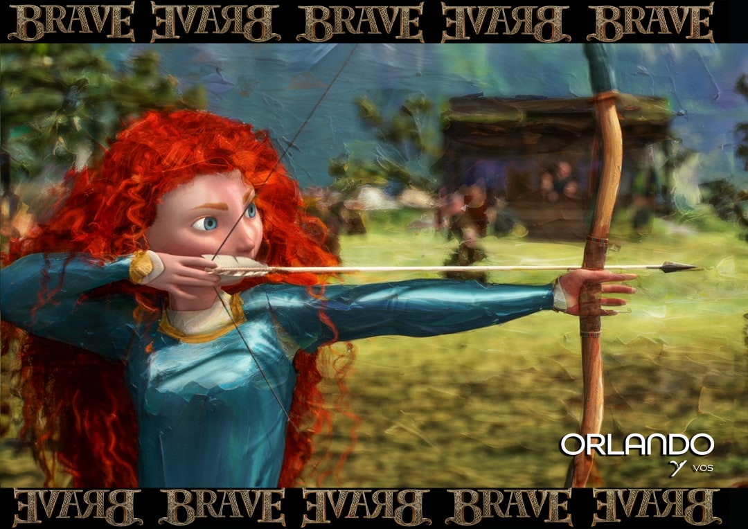 Princess Merida Shooting an Arrow With Her Magic Aim - Etsy