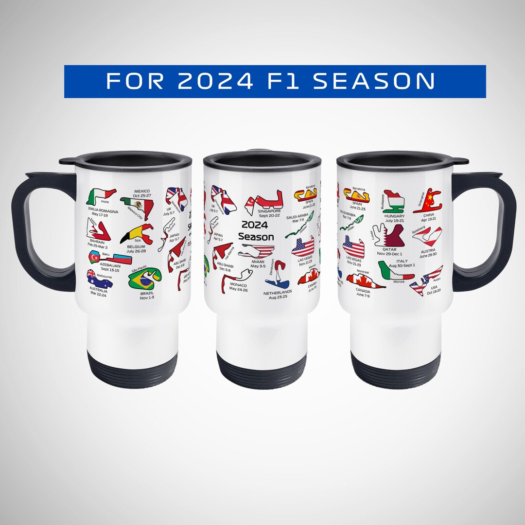 Formula 1 One 2024 Travel Mug, F1 Calendar Race Tracks Circuits Cup ...