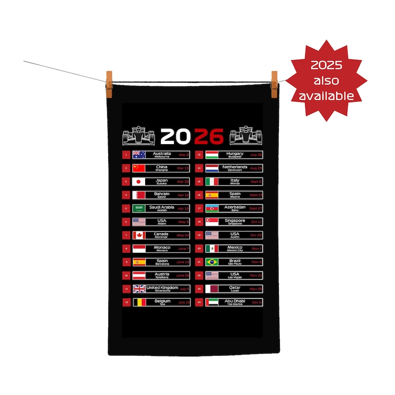 2026 Linen Calendar Towel - Etsy