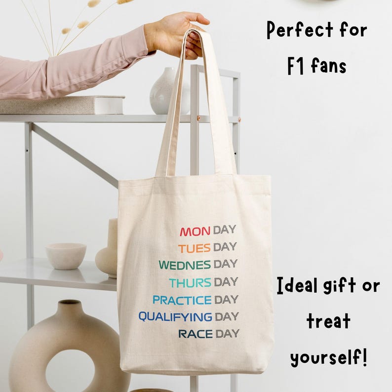 Formula Racing Race Days Tote Bag, Motorsport Reusable Shopper Gift ...