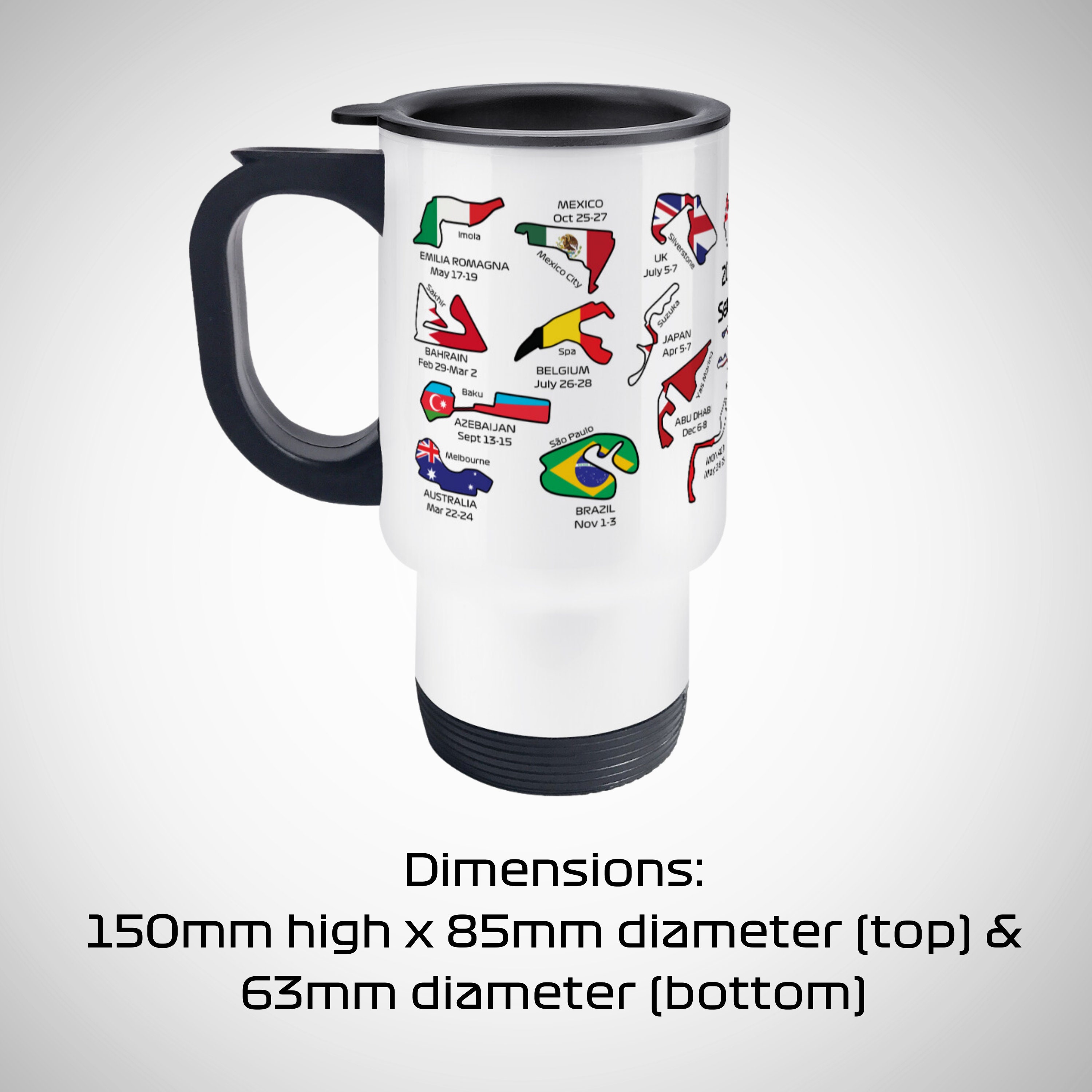 Formula 1 One 2024 Travel Mug, F1 Calendar Race Tracks Circuits Cup ...