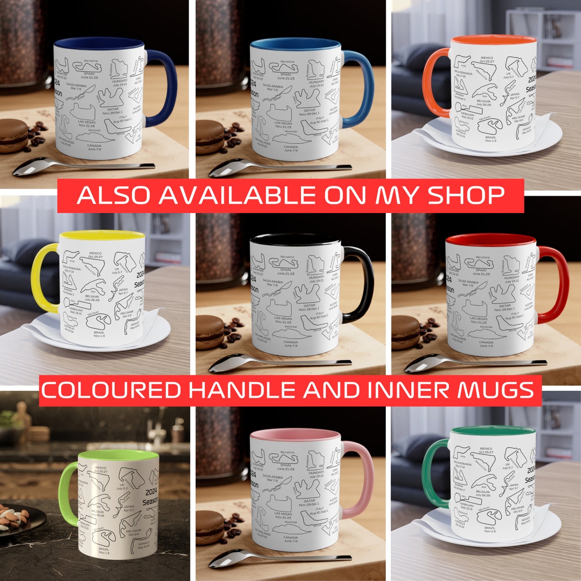 Formula 1 One 2024 Travel Mug, F1 Calendar Race Tracks Circuits Cup ...