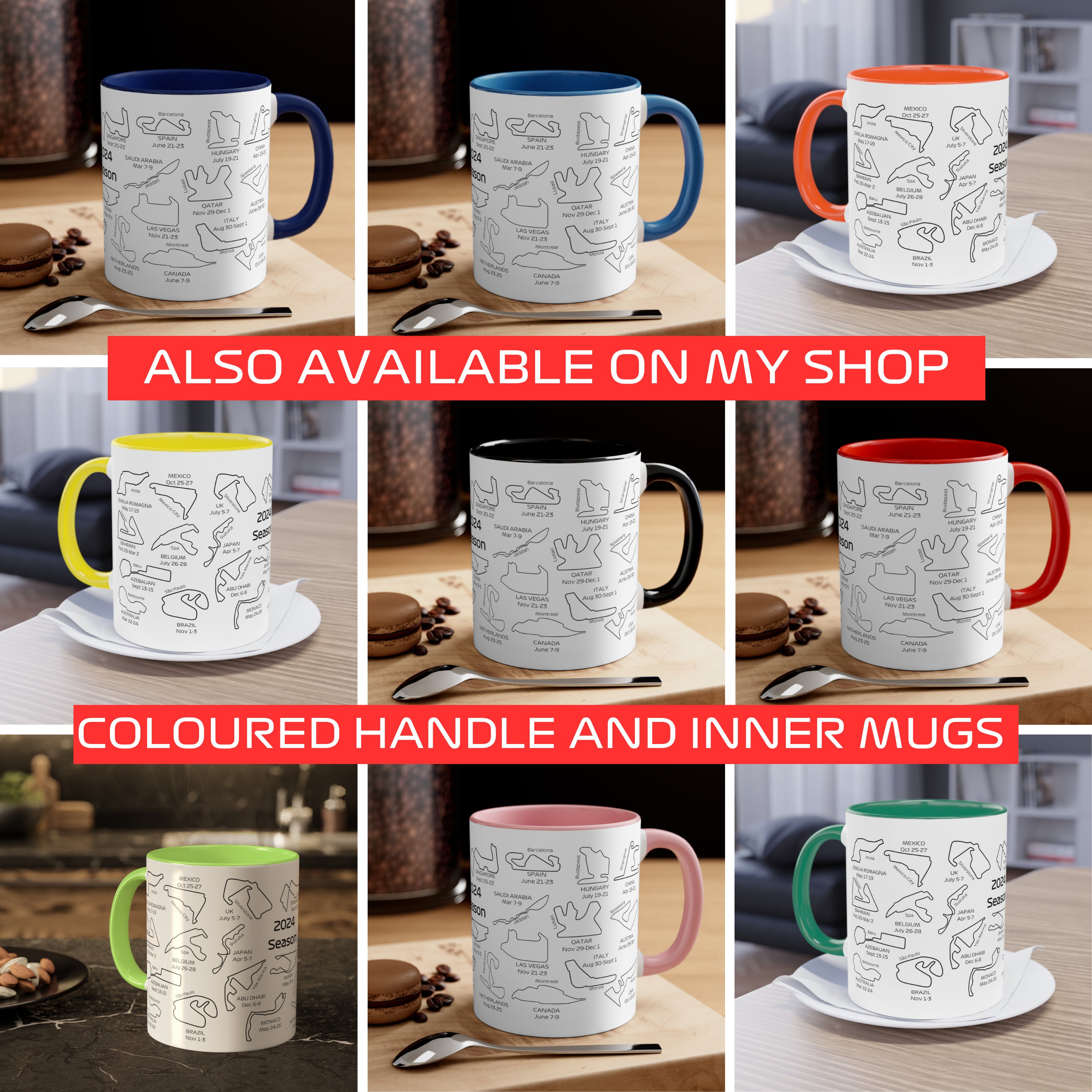 Formula 1 One 2024 Travel Mug, F1 Calendar Race Tracks Circuits Cup ...