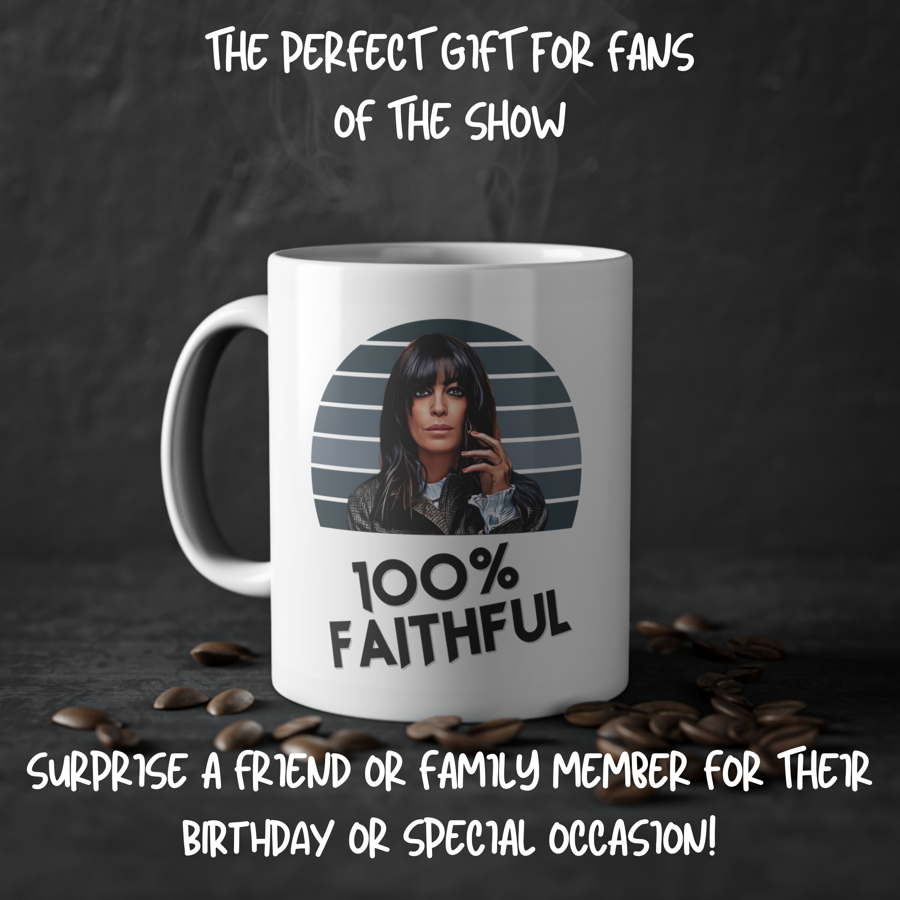 The Traitors 100% Faithful Mug, TV Show Present, Claudia Winkleman Fan ...