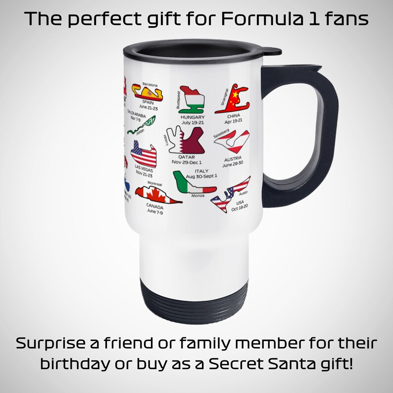 Formula 1 One 2024 Travel Mug, F1 Calendar Race Tracks Circuits Cup ...