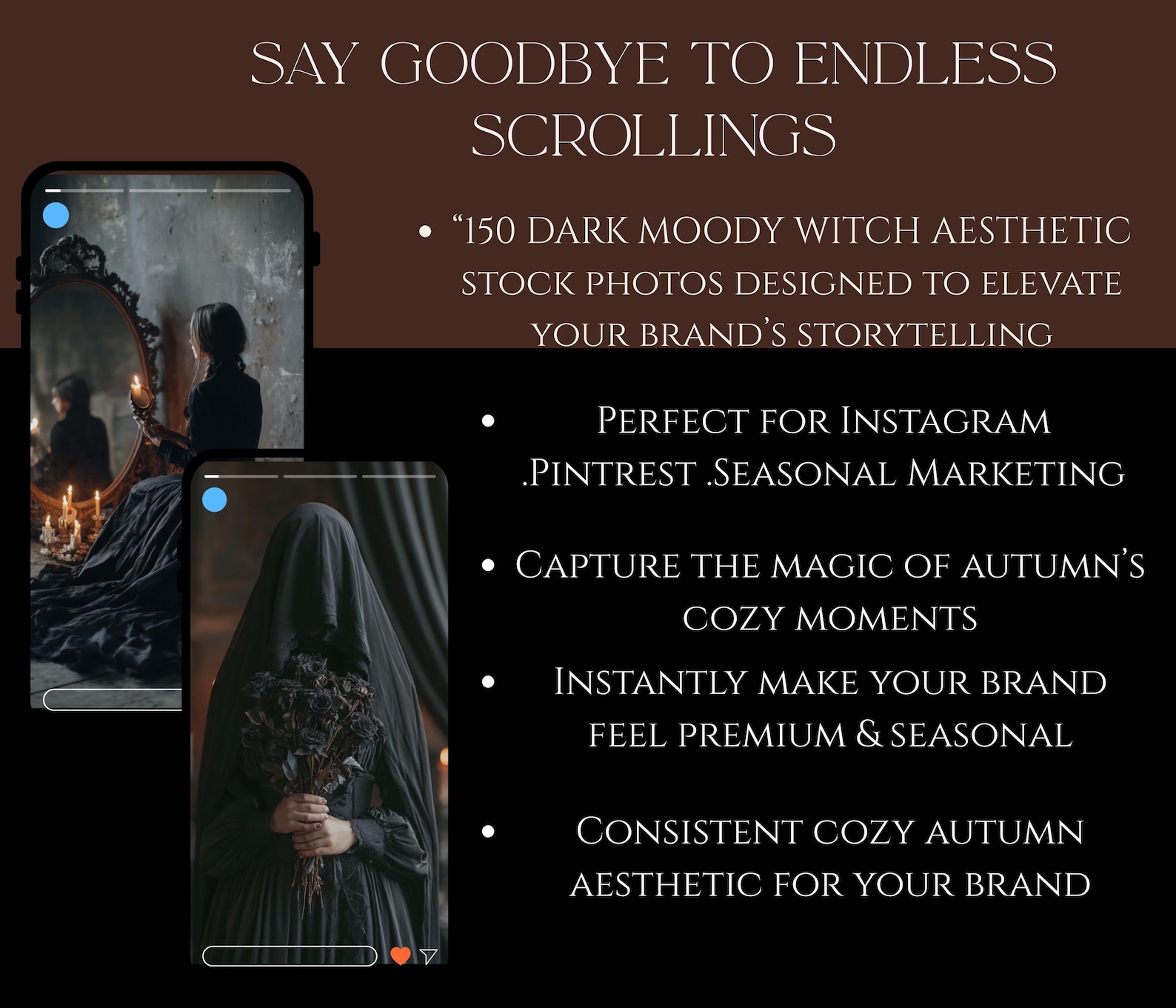 Dark Moody Witchcore Stock Photos, Gothic Halloween Aesthetic Bundle ...