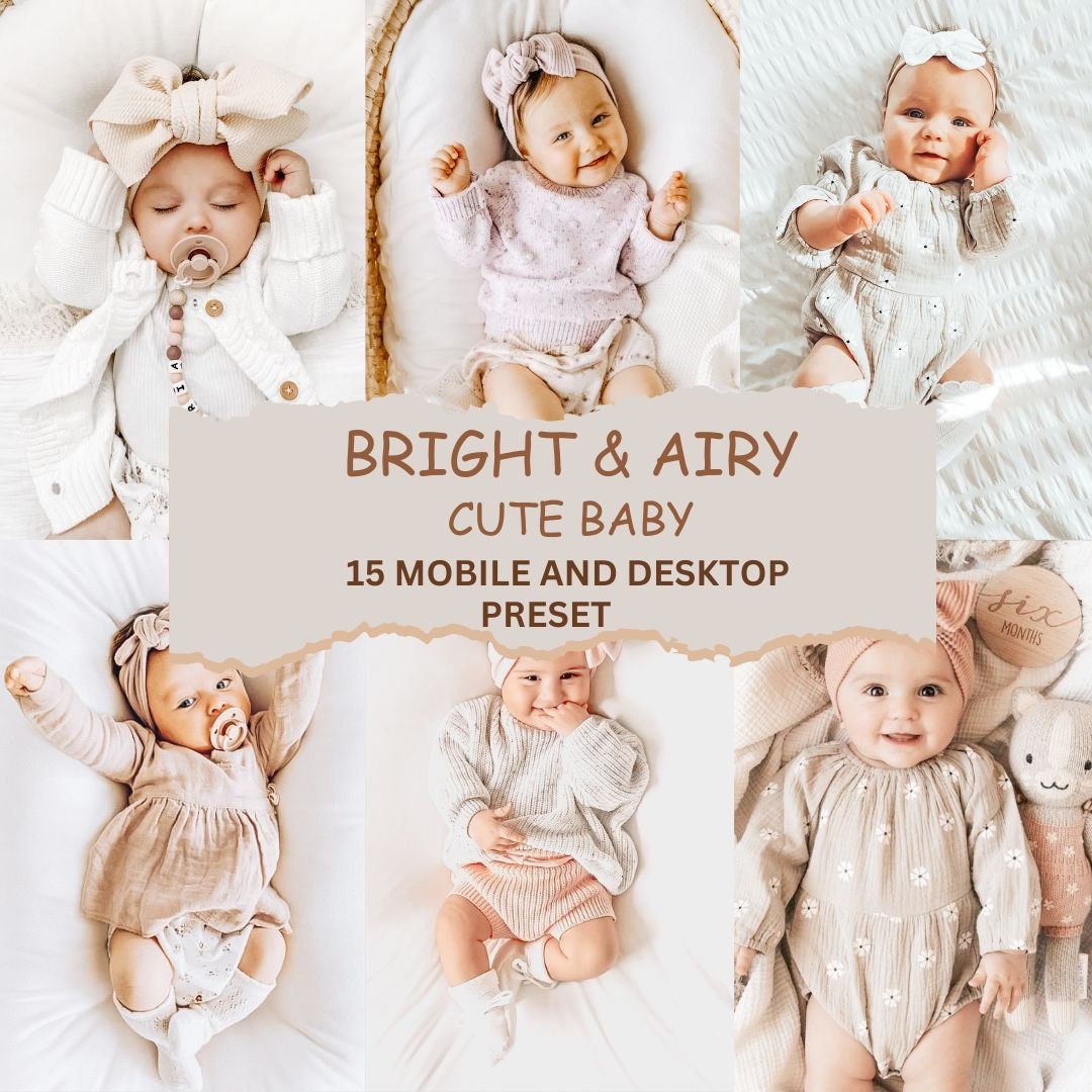 Light and Airy Baby Lightroom Presets | Soft Radiant Newborn Filters ...