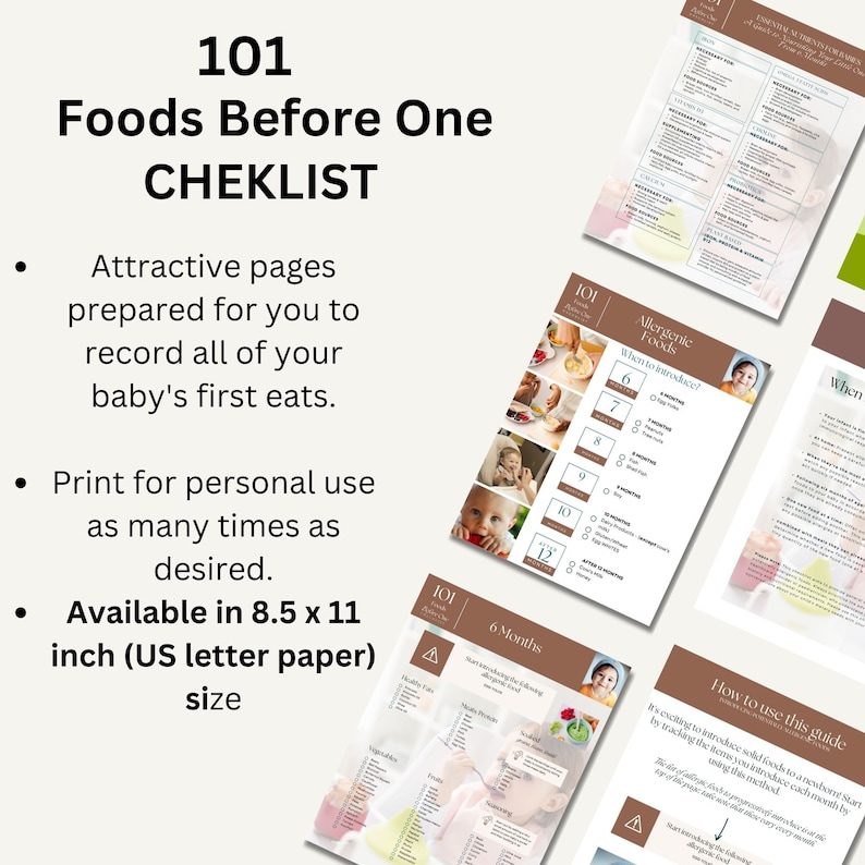 101 Foods Before One Checklist , Baby First Food Guide , Baby Food ...