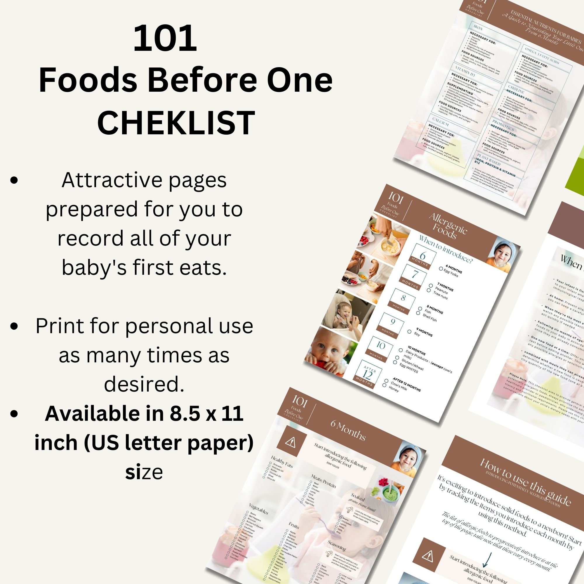 101 Foods Before One Checklist , Baby First Food Guide , Baby Food ...