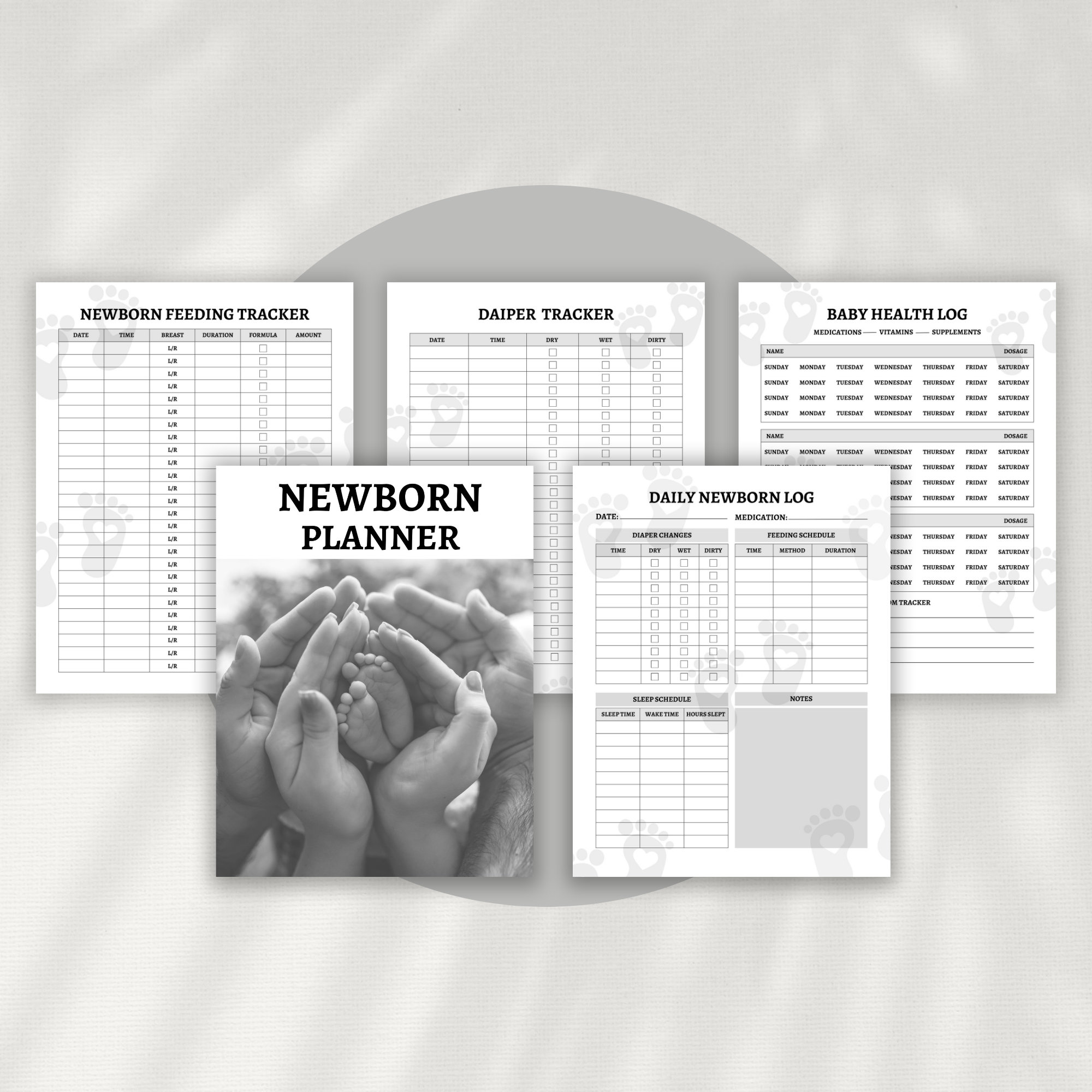 Newborn Planning Kit, Baby Planner, Baby Tracker, New Mom Planner, Baby ...