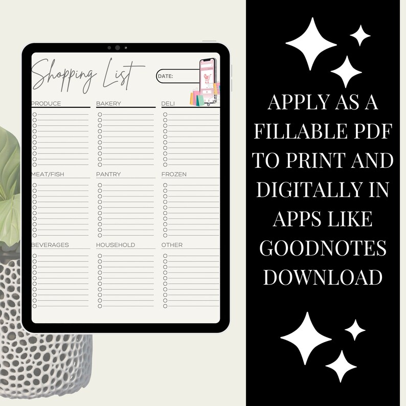 Editable Shopping List, Printable Shopping Checklist,printable Grocery ...