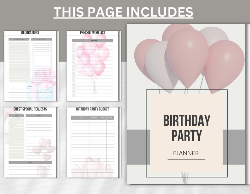 Printable Birthday Planner,birthday Party Organizer, Digital Birthday ...