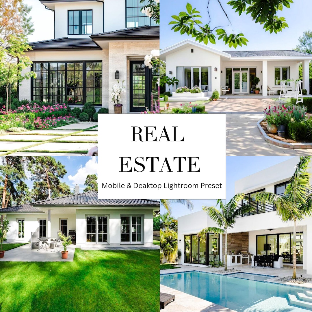 15 Real Estate Lightroom Presets | Mobile and Desktop Exterior Filters ...