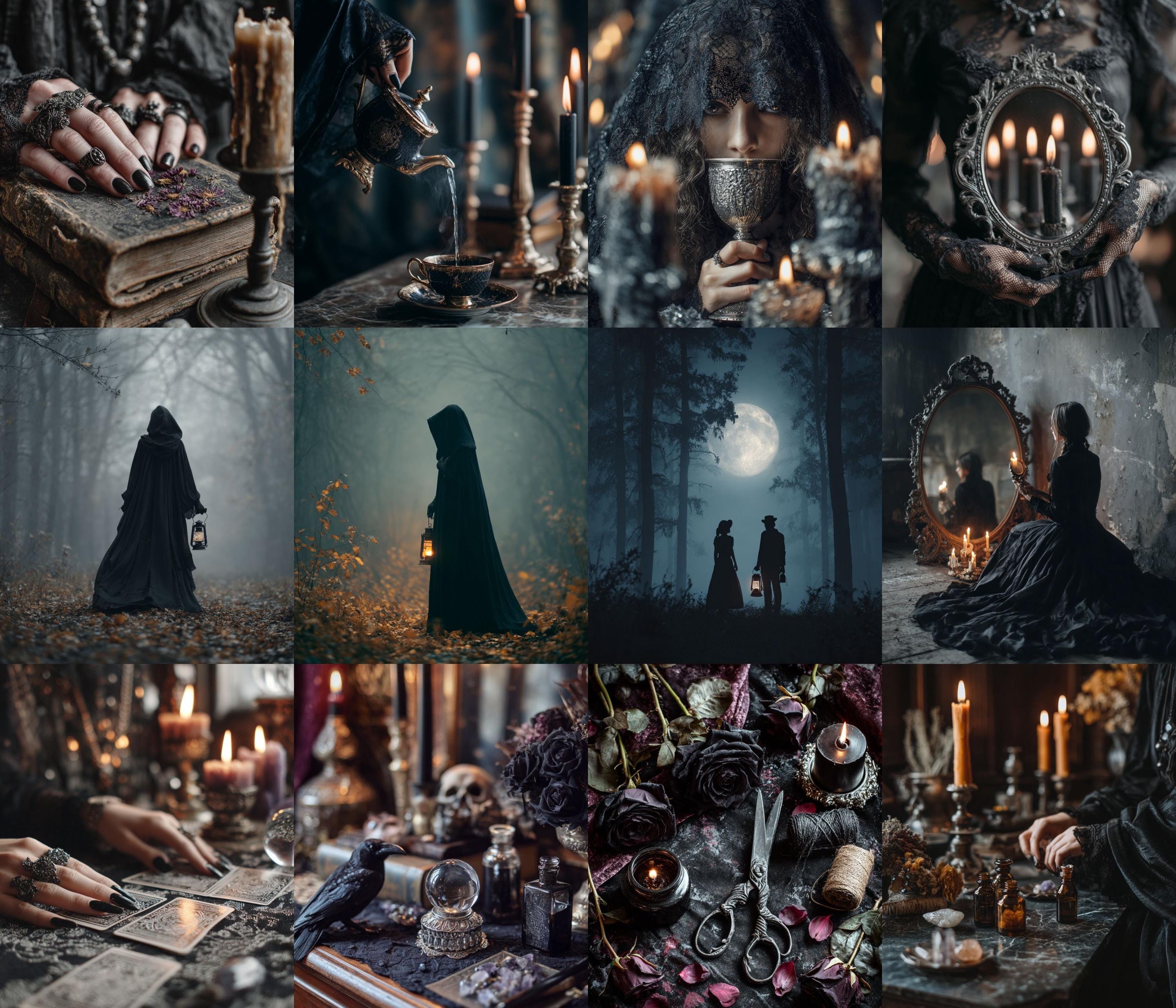 Dark Moody Witchcore Stock Photos, Gothic Halloween Aesthetic Bundle ...