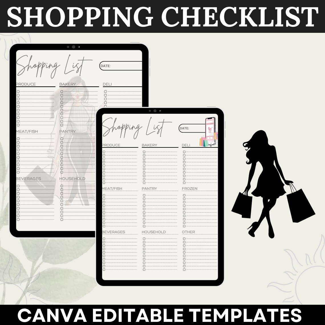 Editable Shopping List, Printable Shopping Checklist,printable Grocery ...