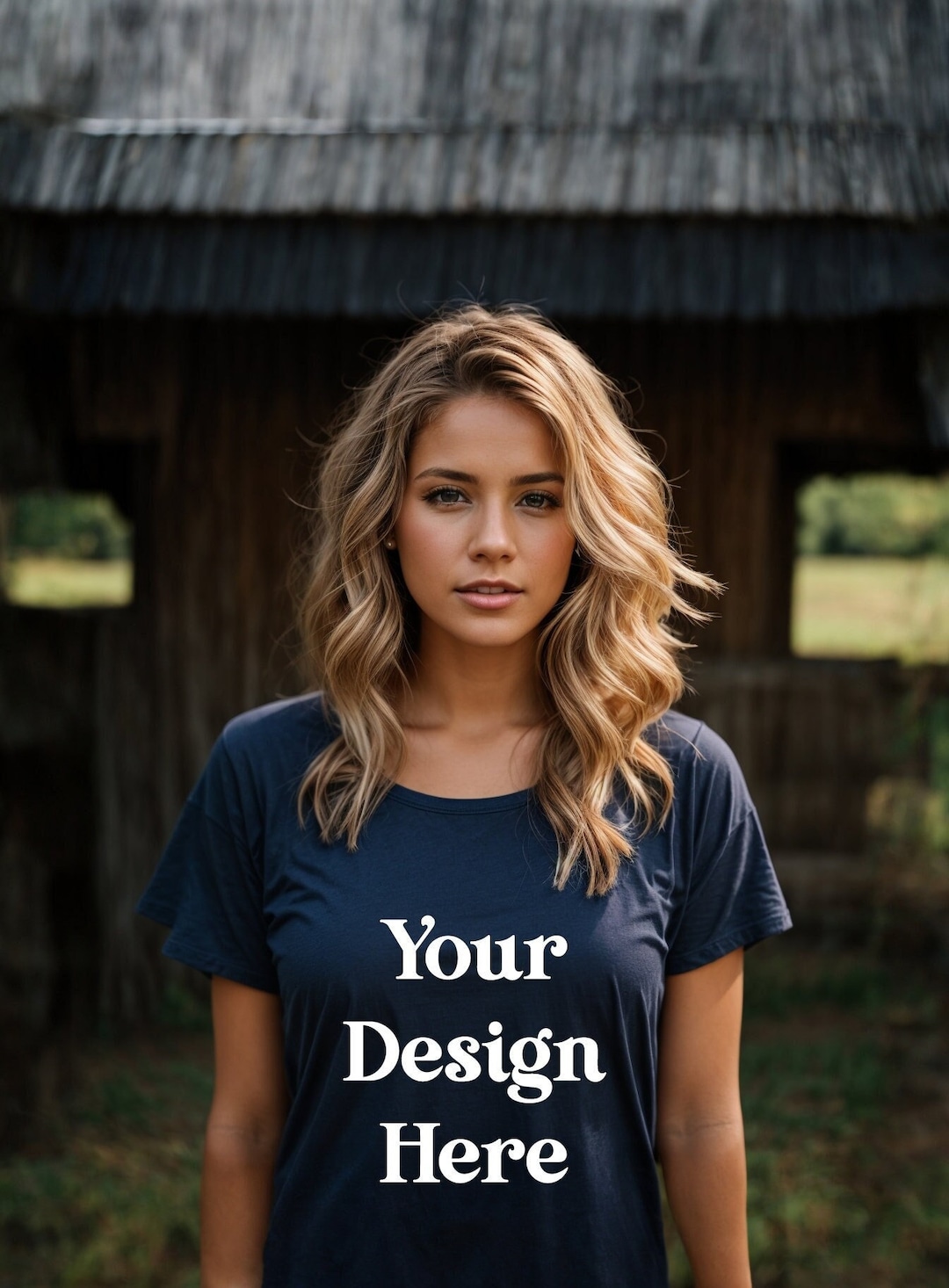 Woman T-shirt Mockup Model Tshirt Mockup Stock Image Mockup Content for ...