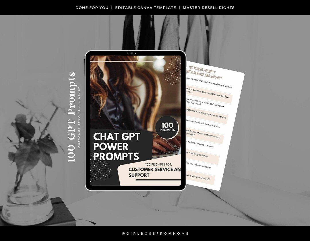 100 Chat GPT Power Prompts Customer Service & Support 003 MRR PLR ...