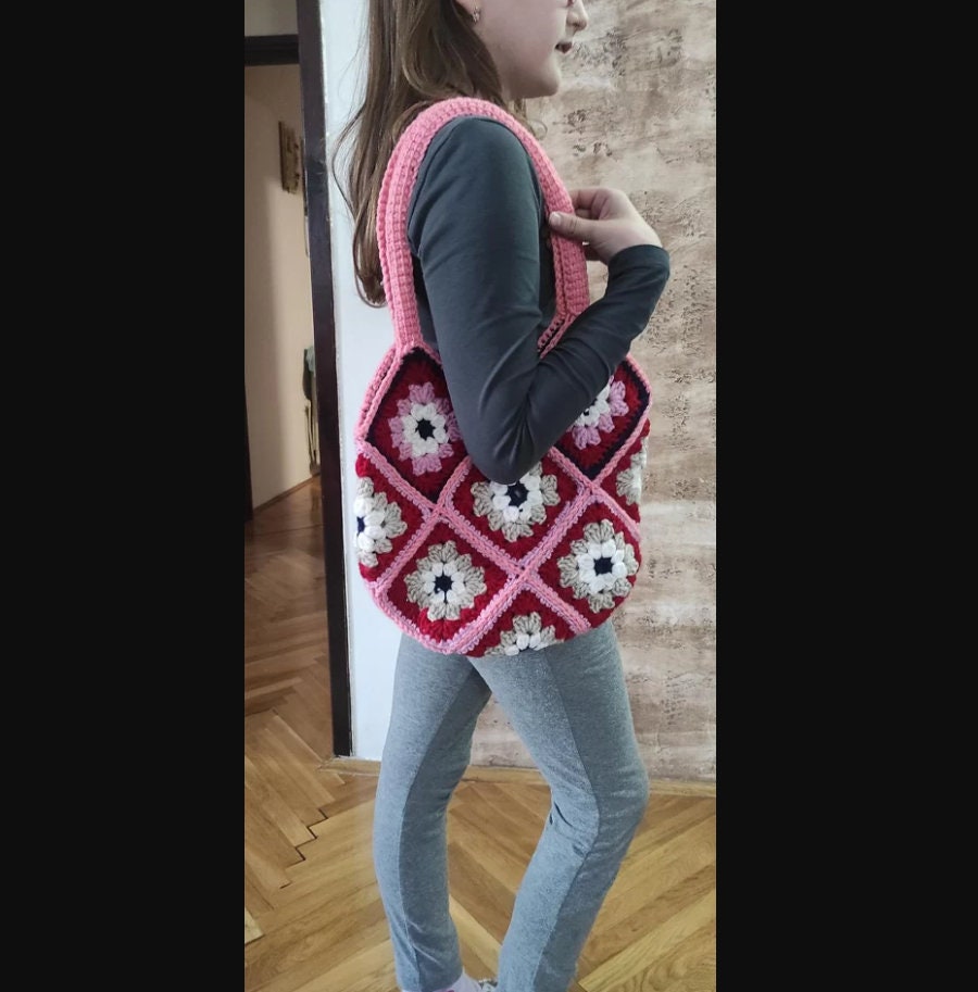 Granny Square Purse Pattern Granny Square Knitted Bag Pattern PDF - Etsy