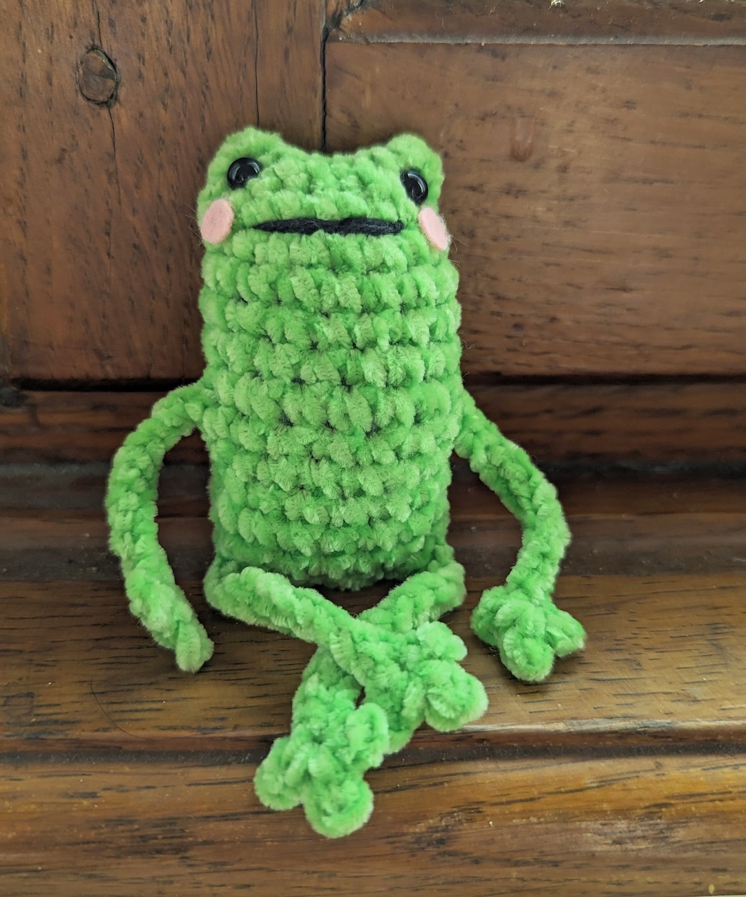 Leggy Froggy Plush Toy in Very Soft Chenille Yarn, Funny Frog Amigurumi ...